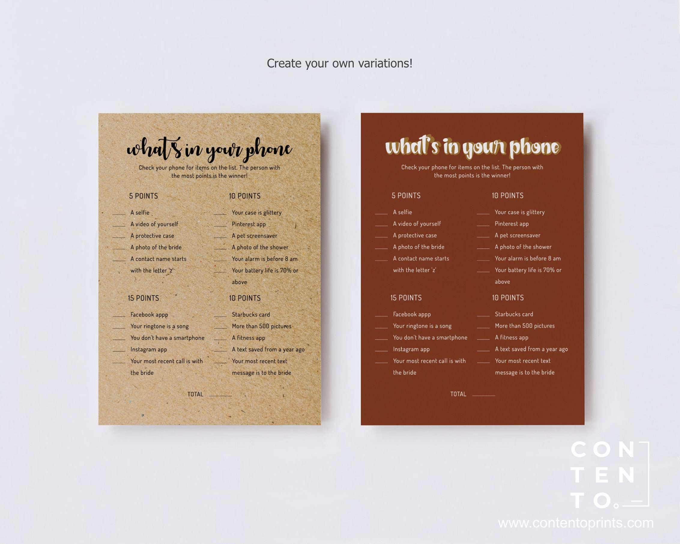 EDITABLE What's in Your Phone Game Template Minimalist - Etsy