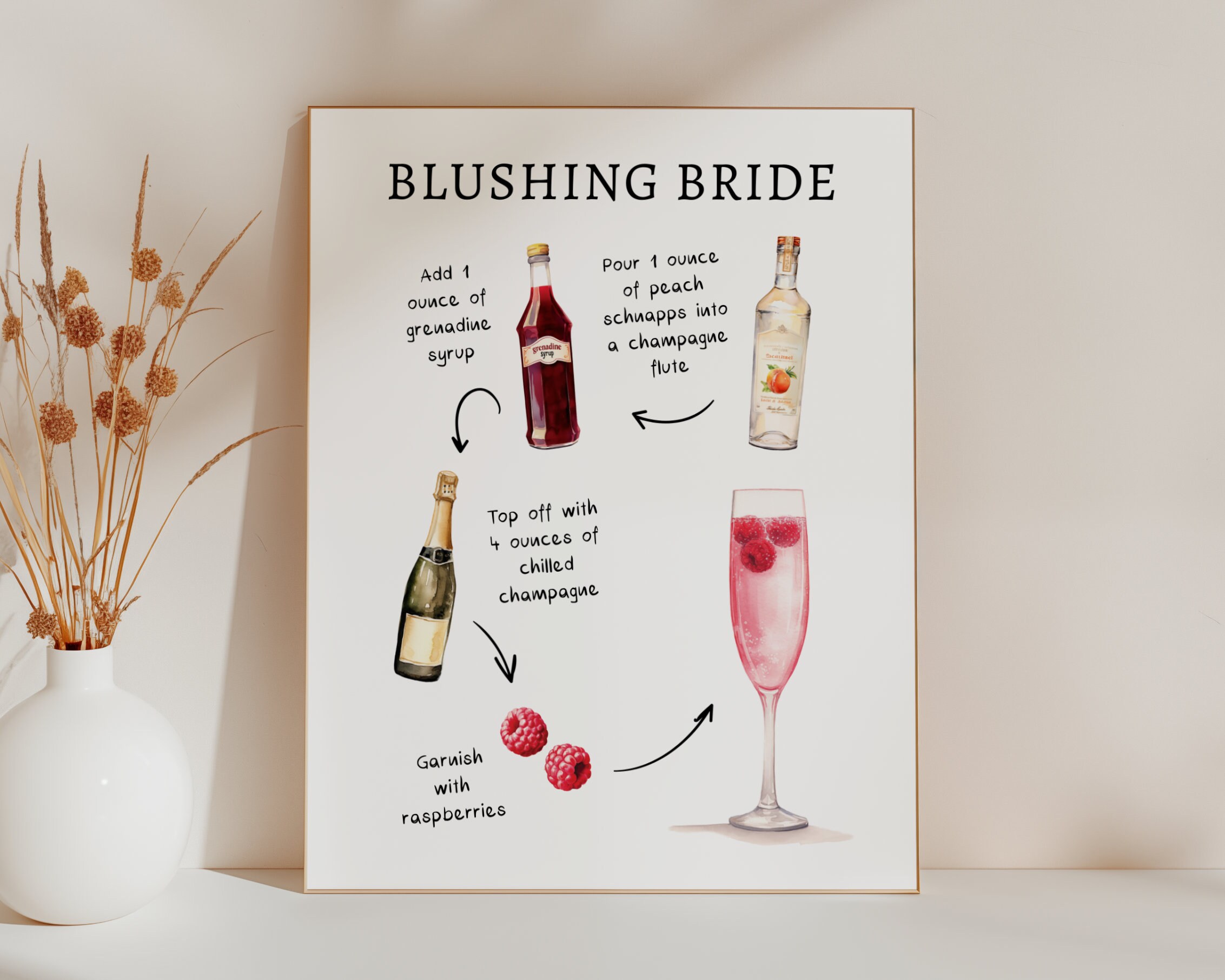 EDITABLE Blushing Bride Bar Sign Template, 0042AA - Etsy