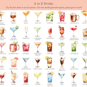 EDITABLE | Cocktail Recipe Card Template, 0042AA - Etsy