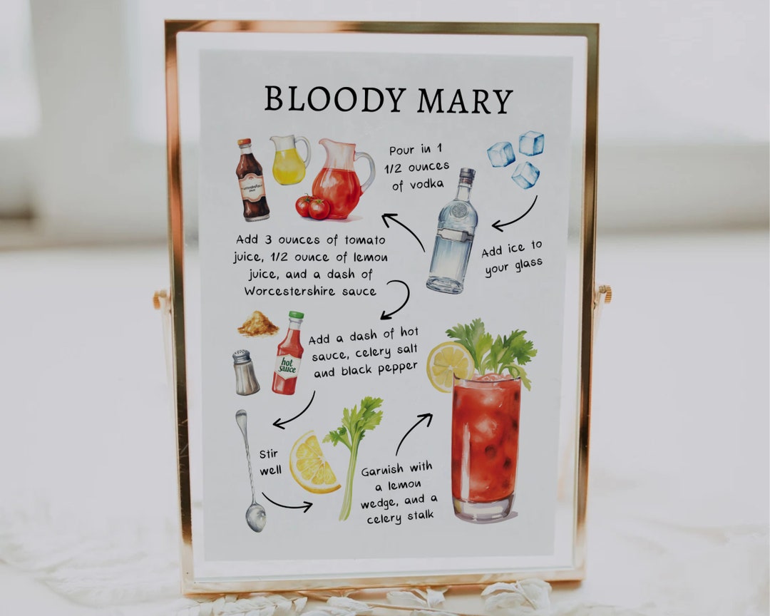 EDITABLE | Bloody Mary Bar Sign Template, 0042AA - Etsy