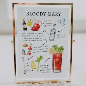 EDITABLE | Bloody Mary Bar Sign Template, 0042AA - Etsy