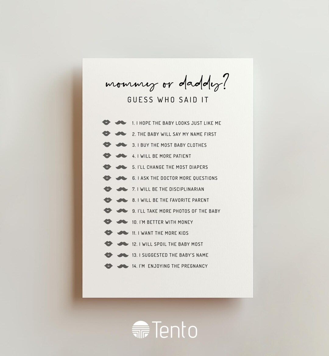 EDITABLE | Minimalist Who Said It Game Template, 0001AA - Etsy