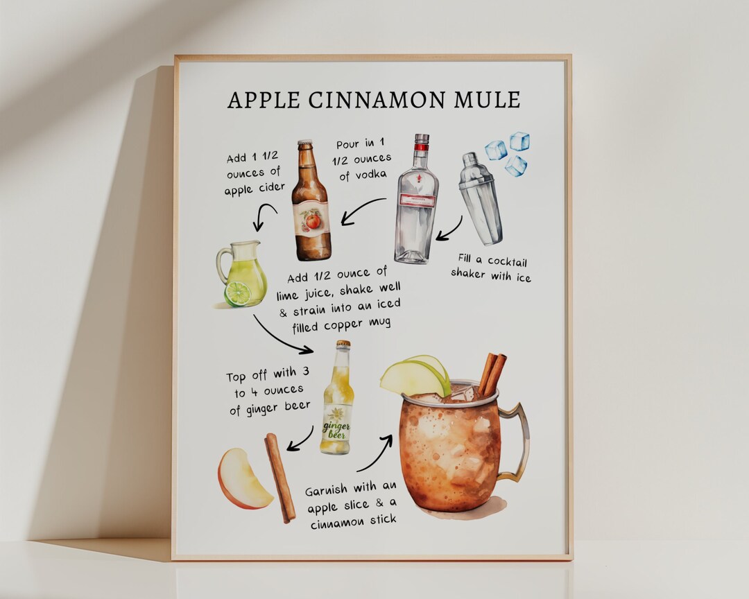 EDITABLE | Apple Cinnamon Mule Bar Sign Template, 0042AA - Etsy