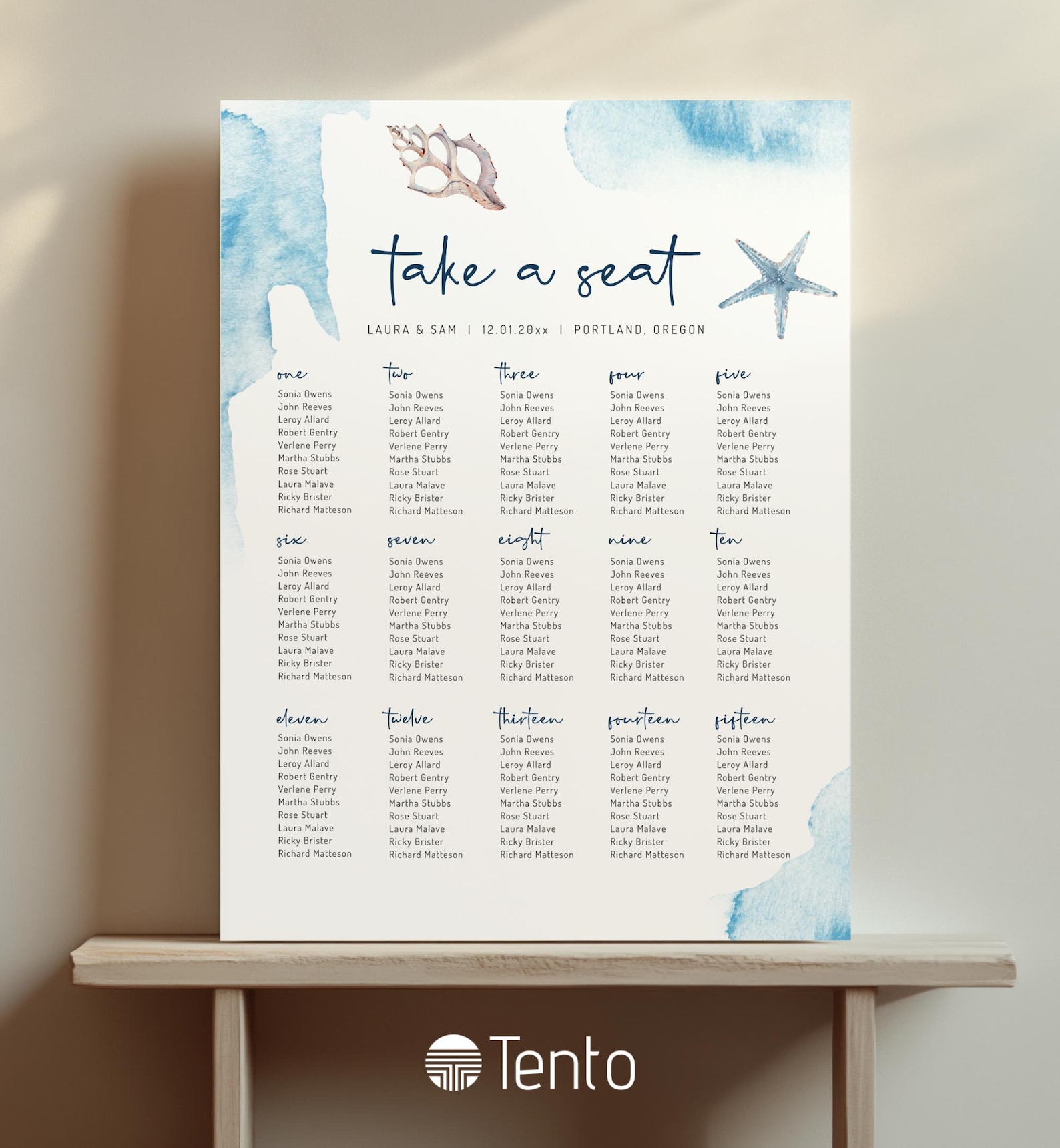 EDITABLE | Beach Seating Chart, Alphabetical and Table Order Seating ...