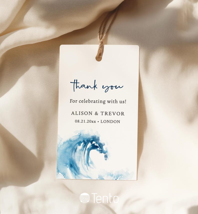 EDITABLE | Ocean Favor Tag Template, 0012AA - Etsy