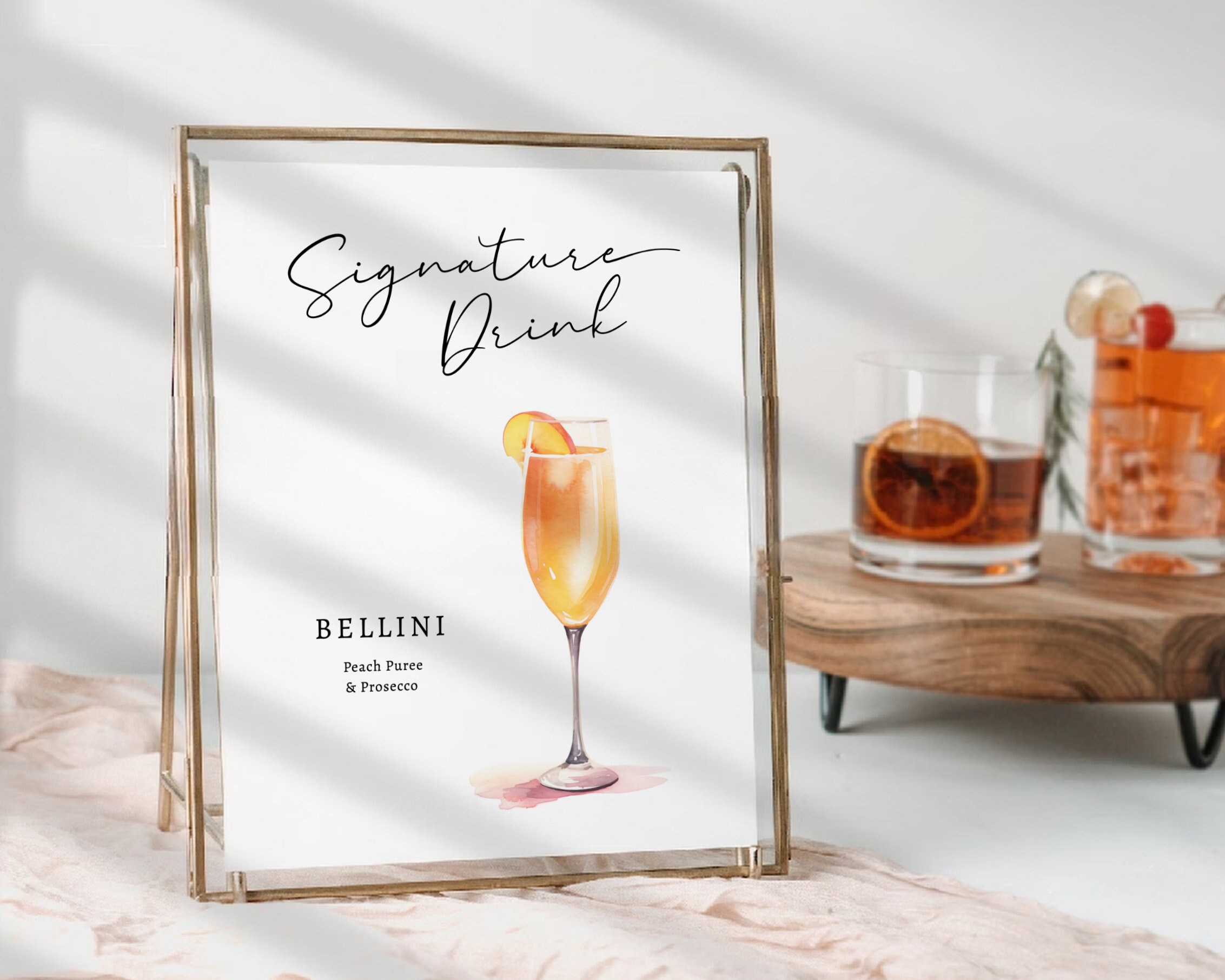EDITABLE | Bellini Bar Sign Template, 0042AA - Etsy