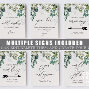 EDITABLE Eucalyptus Custom Sign Template, 0006AA - Etsy