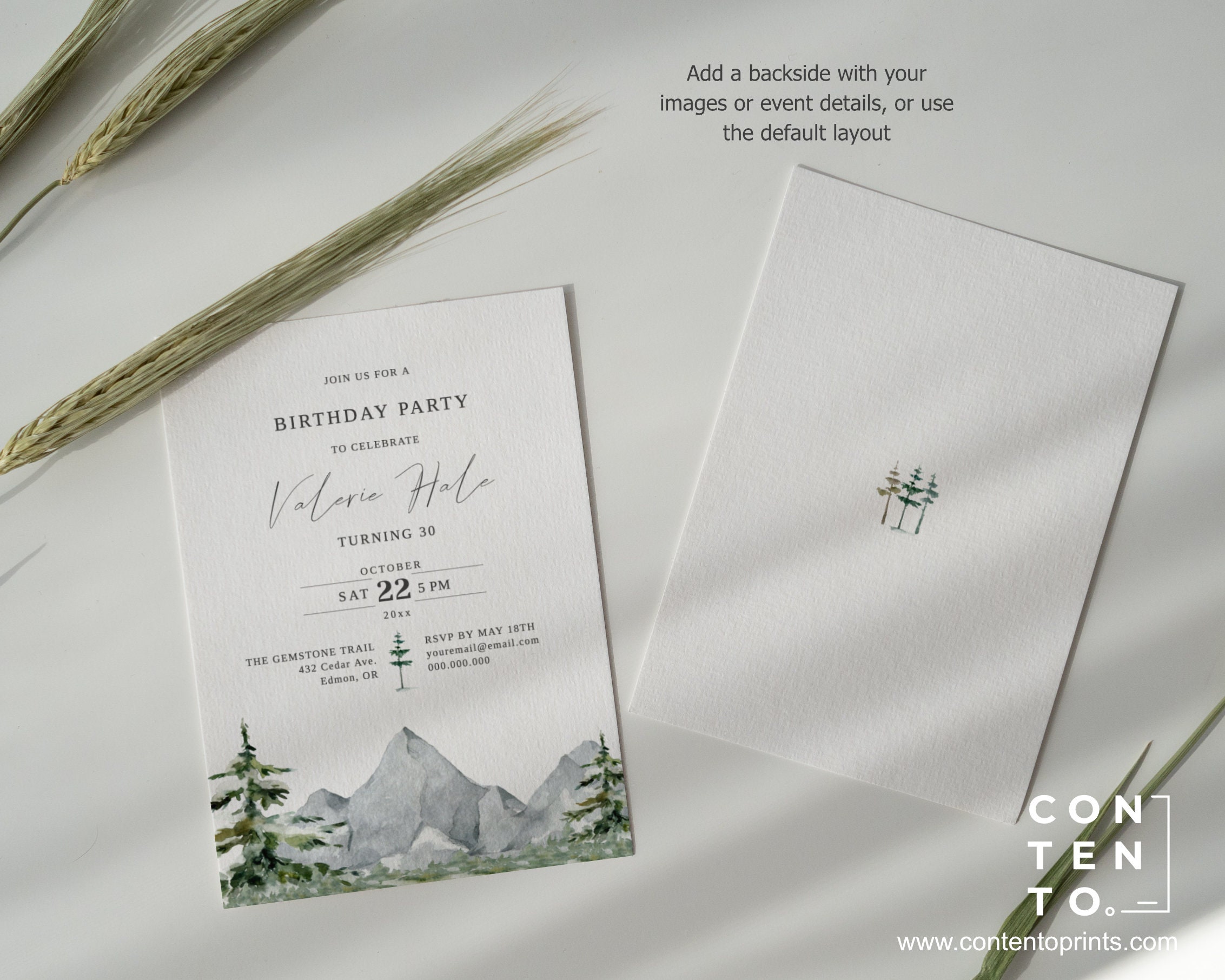 EDITABLE Mountain Birthday Party Invitation Template, 0018AA - Etsy