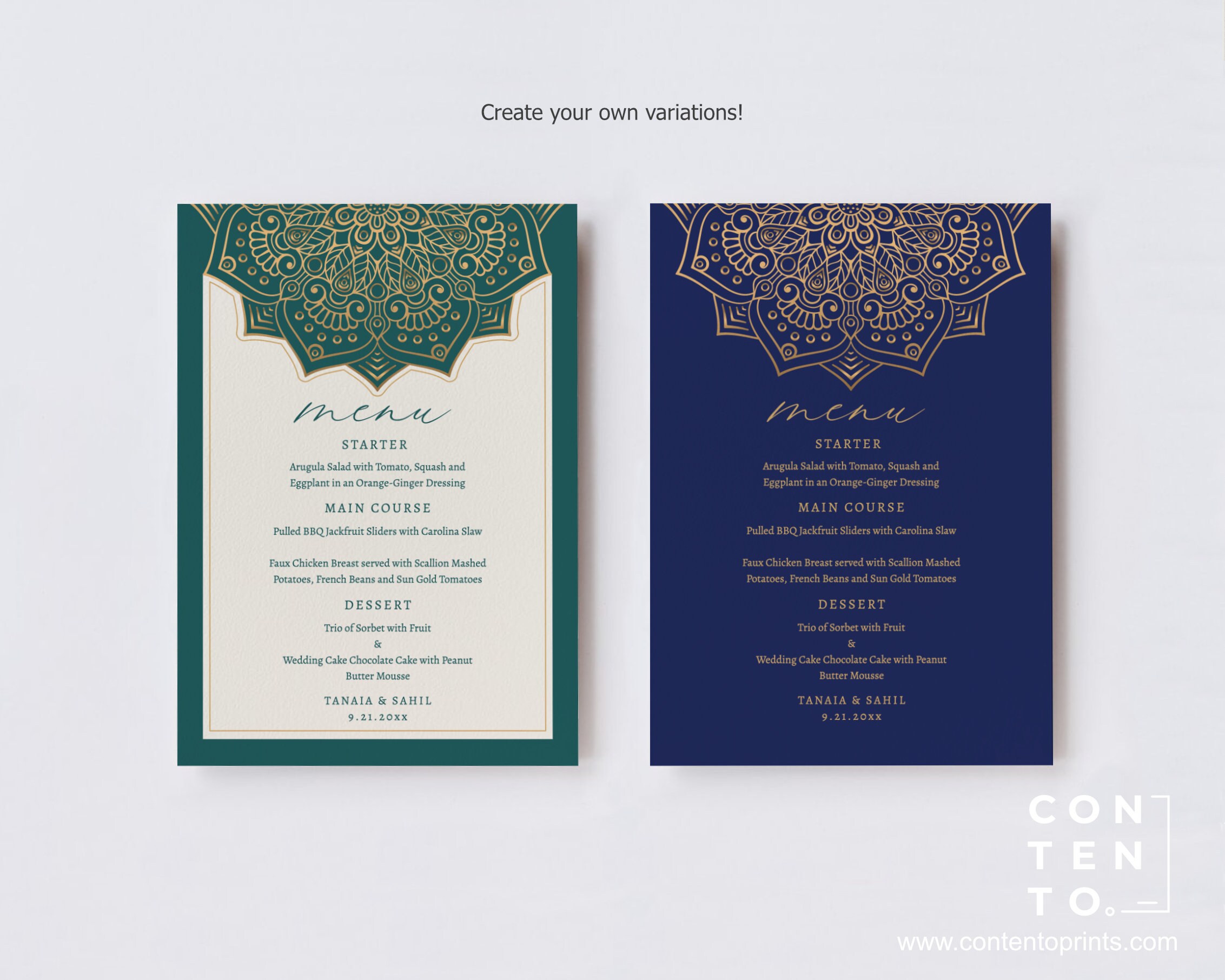 EDITABLE Mandala Menu Card Template, 0026AA - Etsy