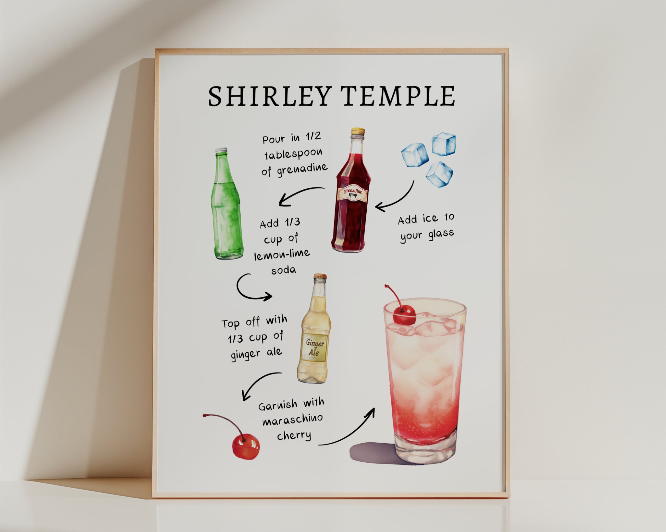 EDITABLE | Shirley Temple Bar Sign Template, 0042AA - Etsy