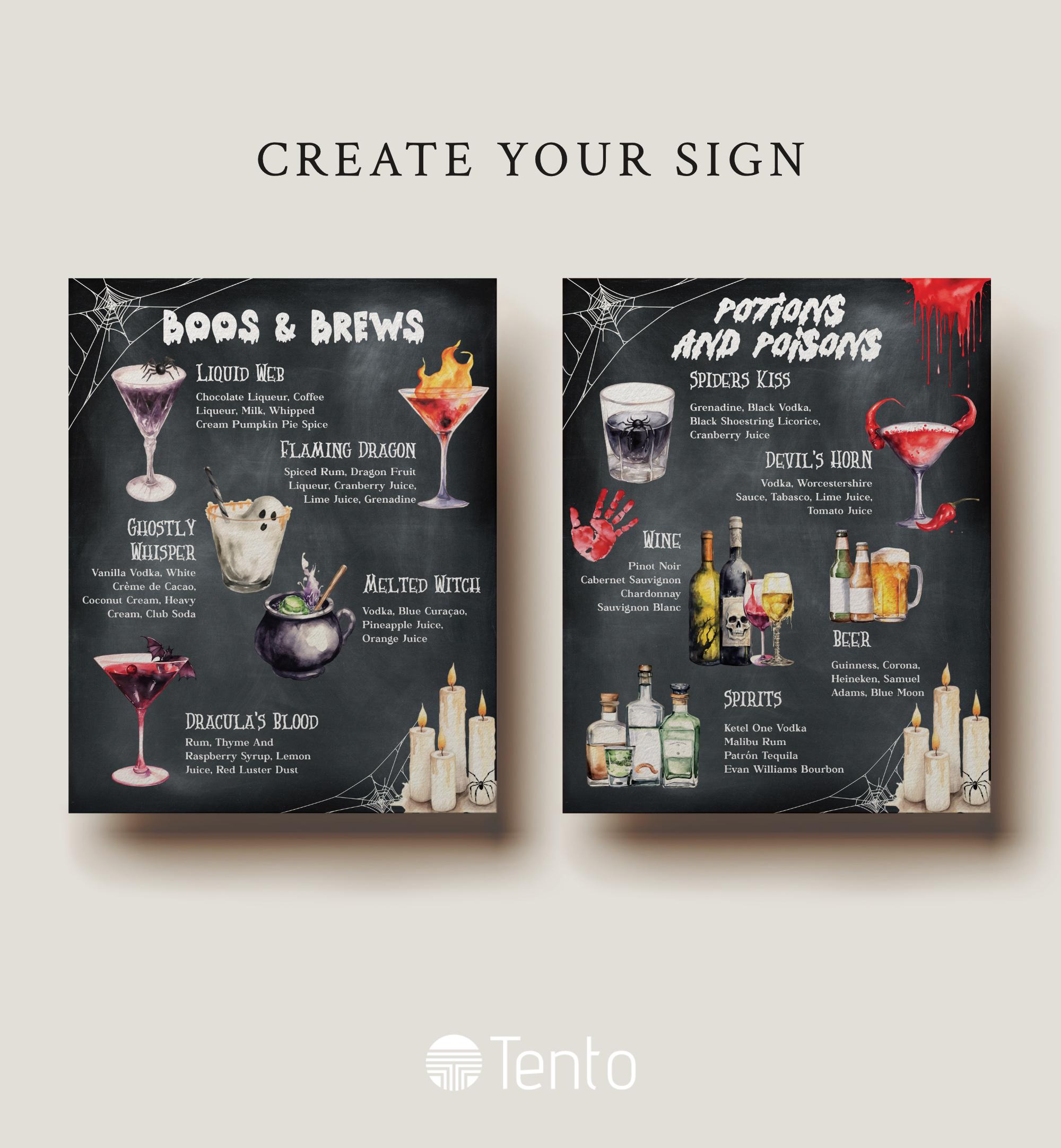 EDITABLE | Halloween Bar Menu Template, 0041AA - Etsy