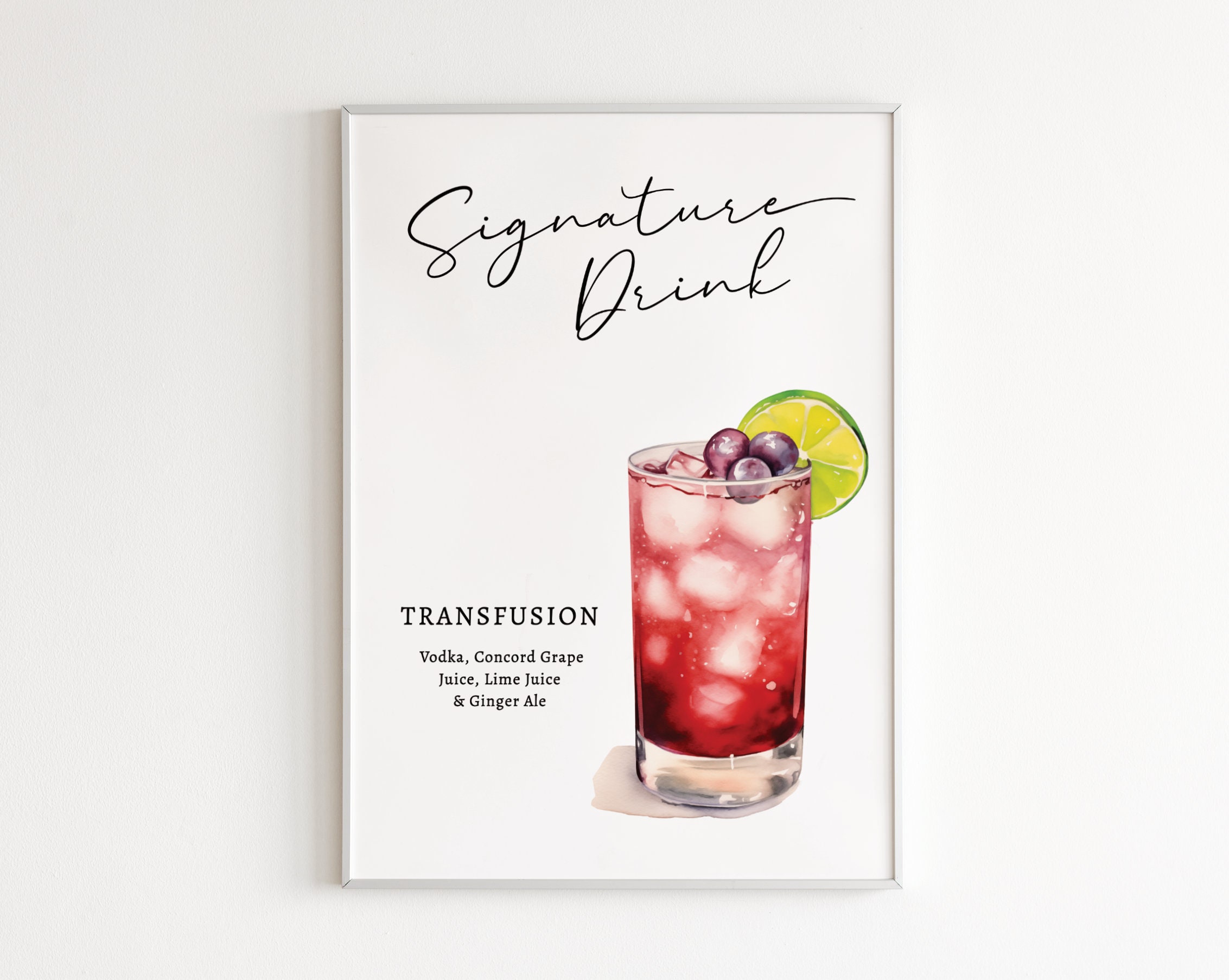 EDITABLE | Transfusion Bar Sign Template, 0042AA - Etsy