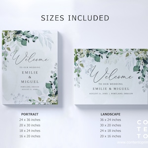 EDITABLE Eucalyptus Welcome Sign Template, 0006AA - Etsy
