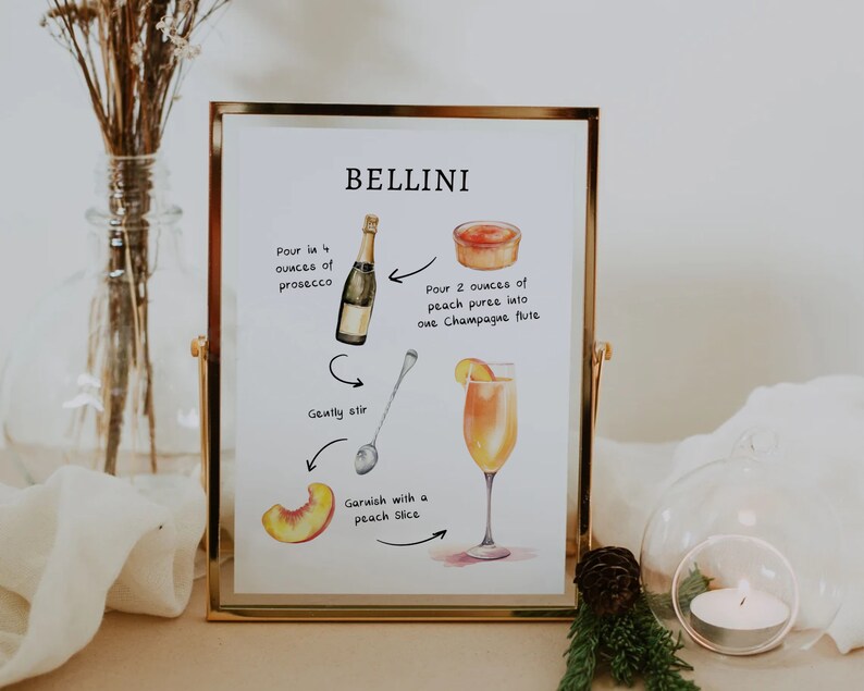 EDITABLE | Bellini Bar Sign Template, 0042AA - Etsy
