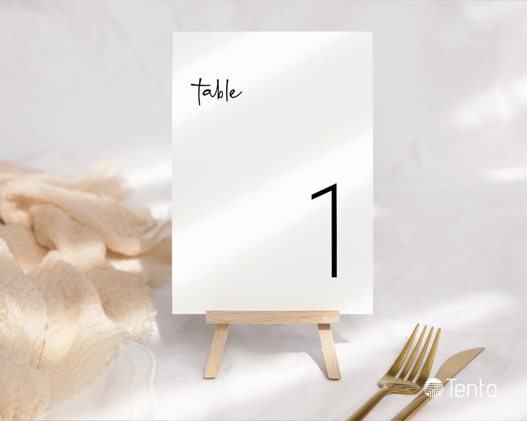 EDITABLE | Minimalist Table Number Template, 0001AA - Etsy