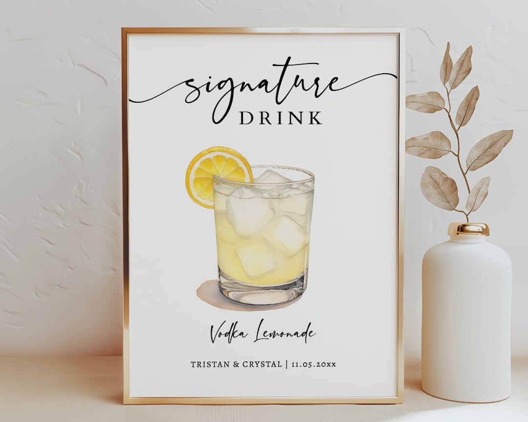 EDITABLE | Vodka Lemonade Bar Sign Template, 0042AA - Etsy