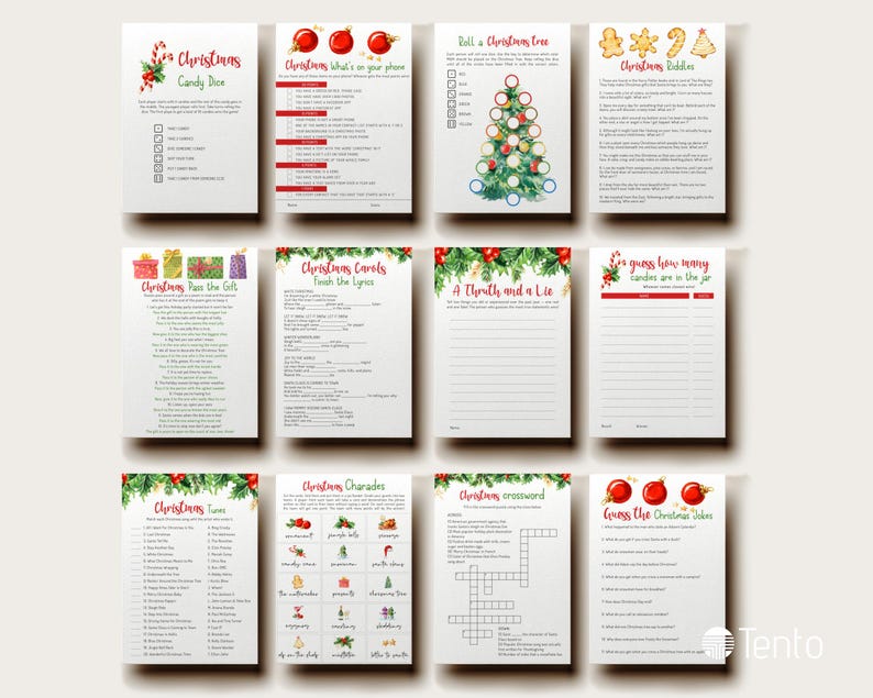 EDITABLE | Christmas Games Bundle, Winter Holiday Games, 0031AA - Etsy