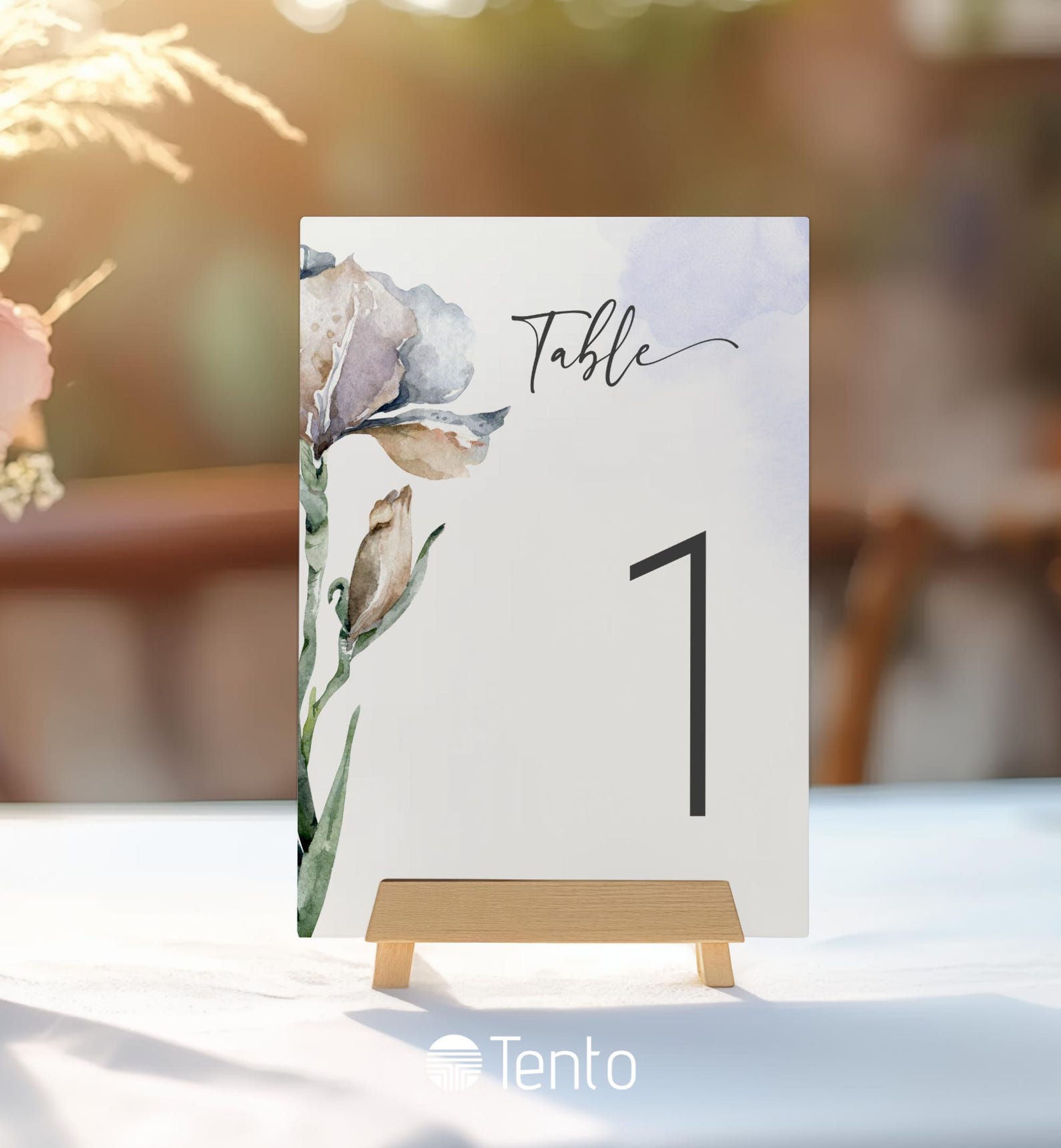 EDITABLE | Iris Flower Table Number Template, 0019AA - Etsy