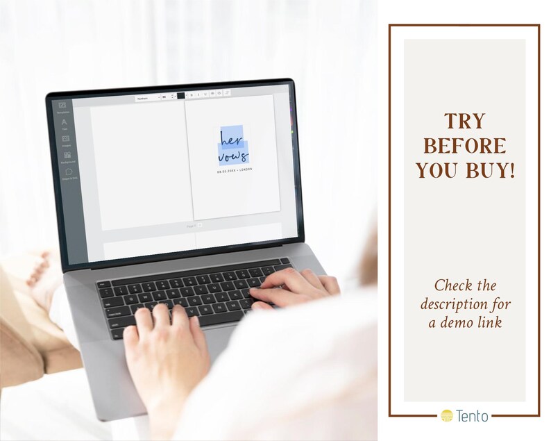 EDITABLE | Minimalist Vow Book Template, 0001AA - Etsy