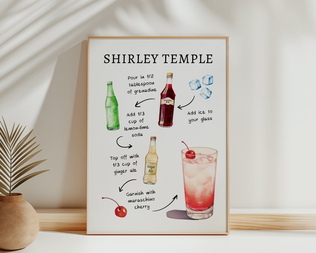 EDITABLE | Shirley Temple Bar Sign Template, 0042AA - Etsy