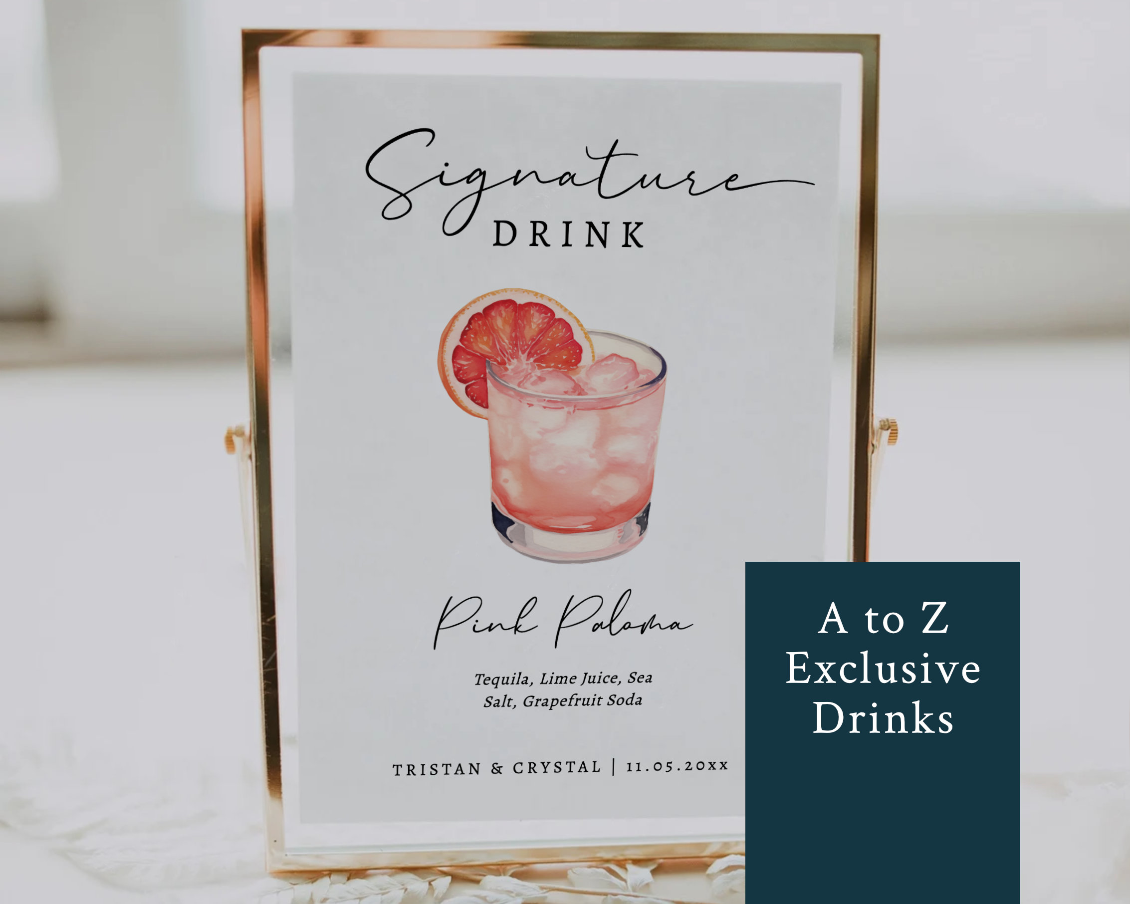 EDITABLE Signature Drink Sign Template, 0042AA - Etsy