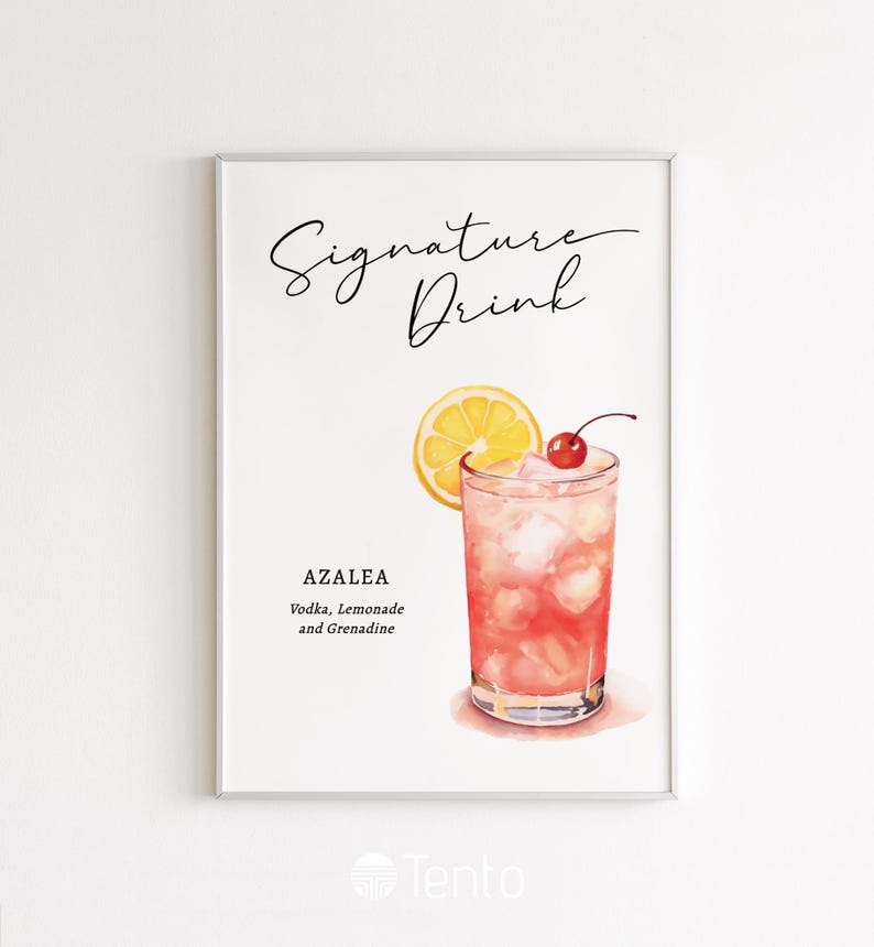 EDITABLE | Azalea Bar Sign Template, 0042AA - Etsy