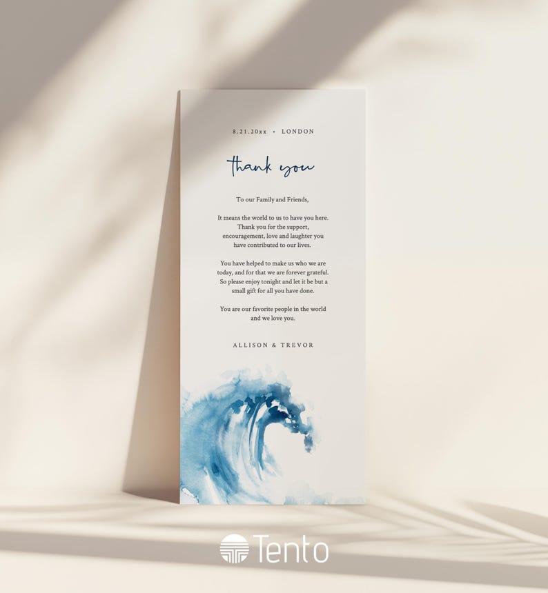 EDITABLE | Ocean Thank You Card Template, 0012AA - Etsy