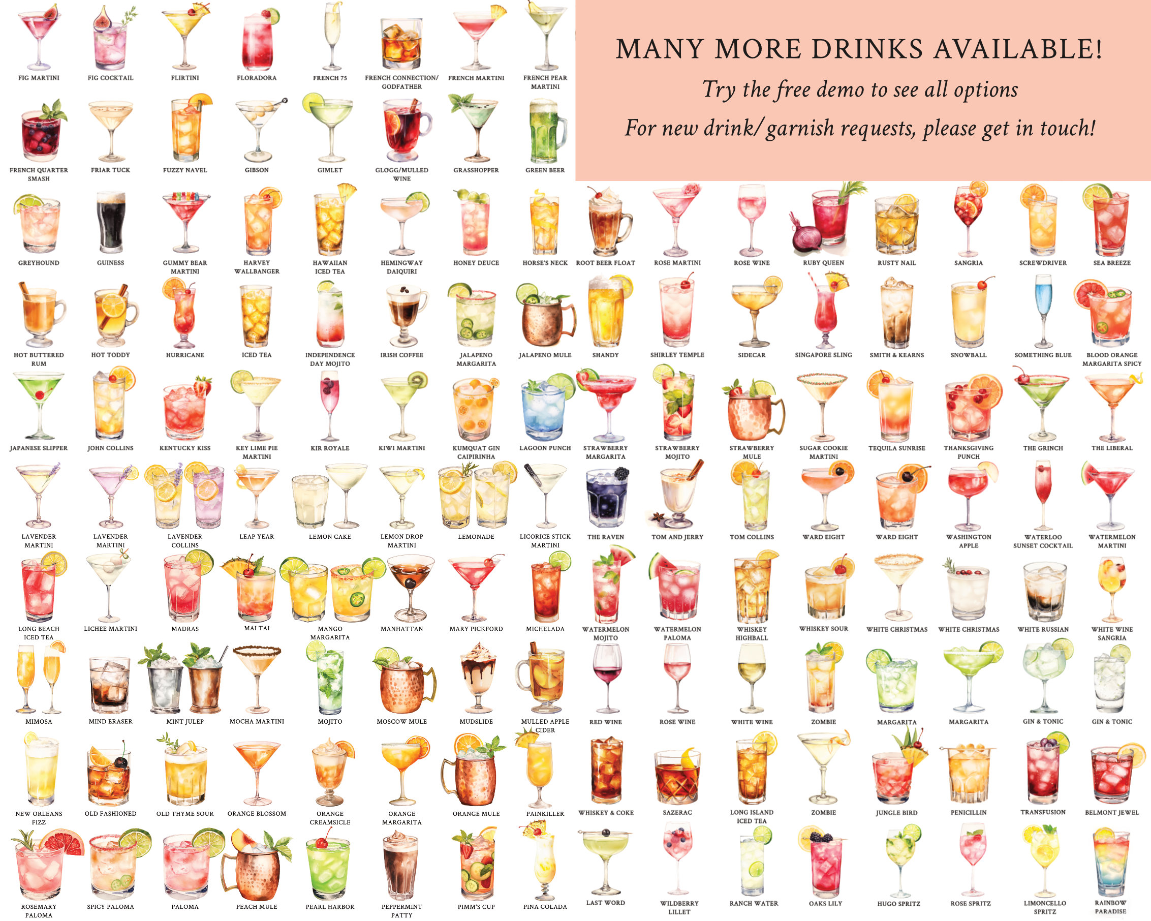 EDITABLE | Signature Drink Sign Template, 0042AA - Etsy