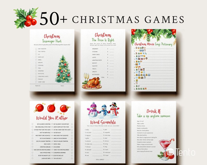 EDITABLE | Christmas Games Bundle, Winter Holiday Games, 0031AA - Etsy