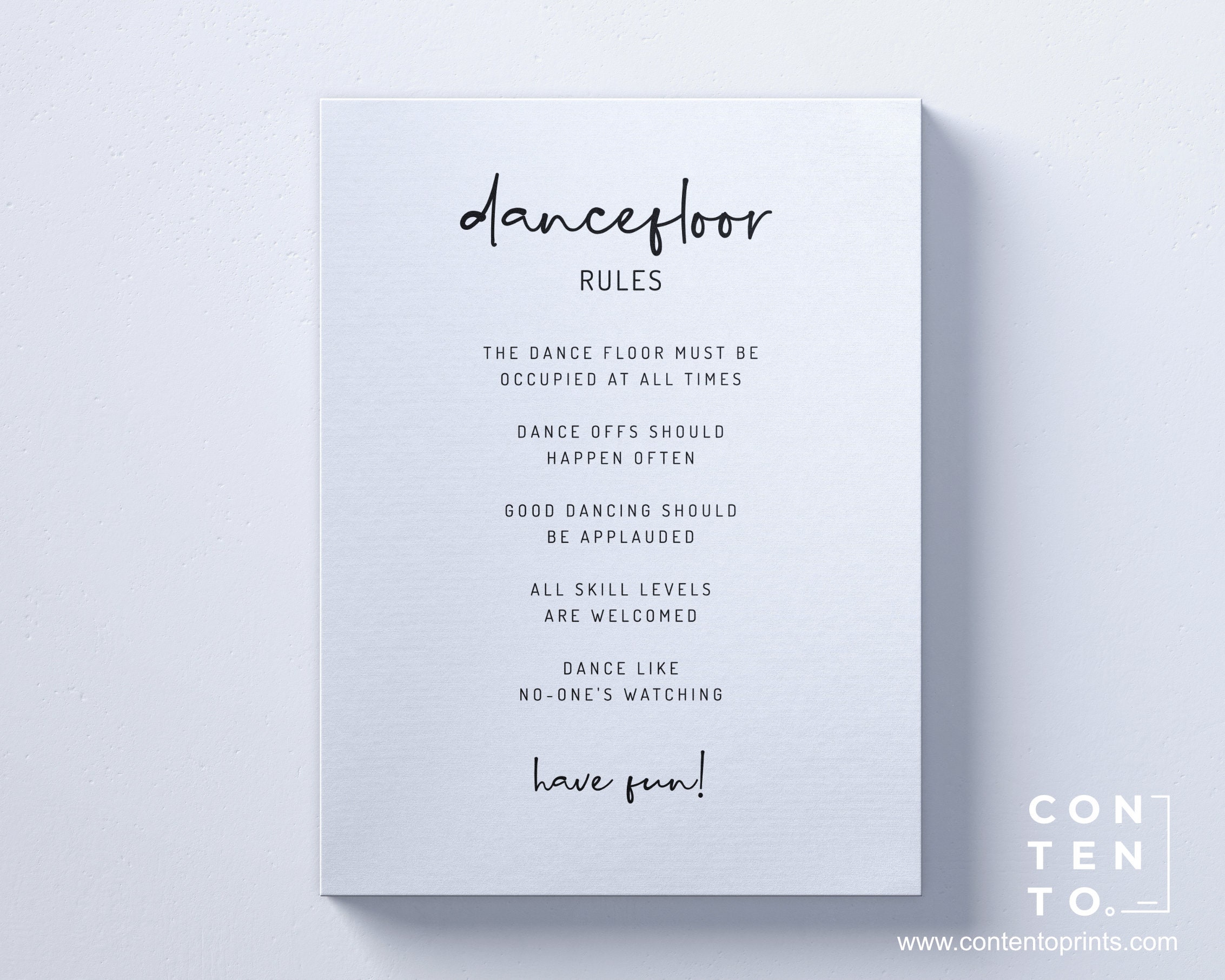 EDITABLE Dancefloor Rules Sign Template 0001AA - Etsy