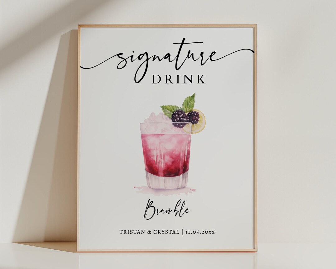 EDITABLE | Bramble Bar Sign Template, 0042AA - Etsy