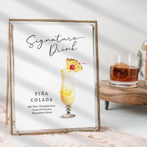 EDITABLE | Pina Colada Bar Sign Template, 0042AA - Etsy
