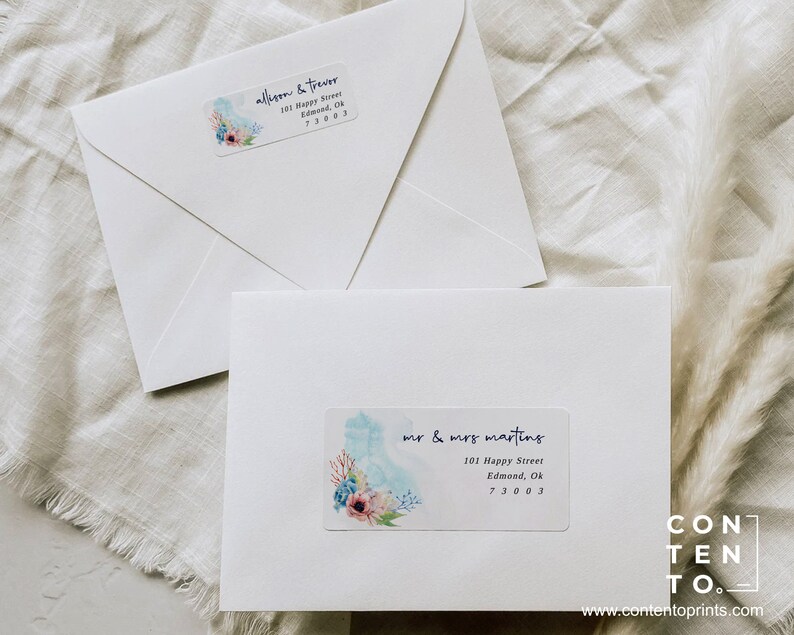EDITABLE Coral Address Label Template 0035AA - Etsy