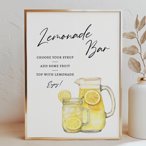 EDITABLE | Lemonade Bar Sign Template, 0042AA - Etsy