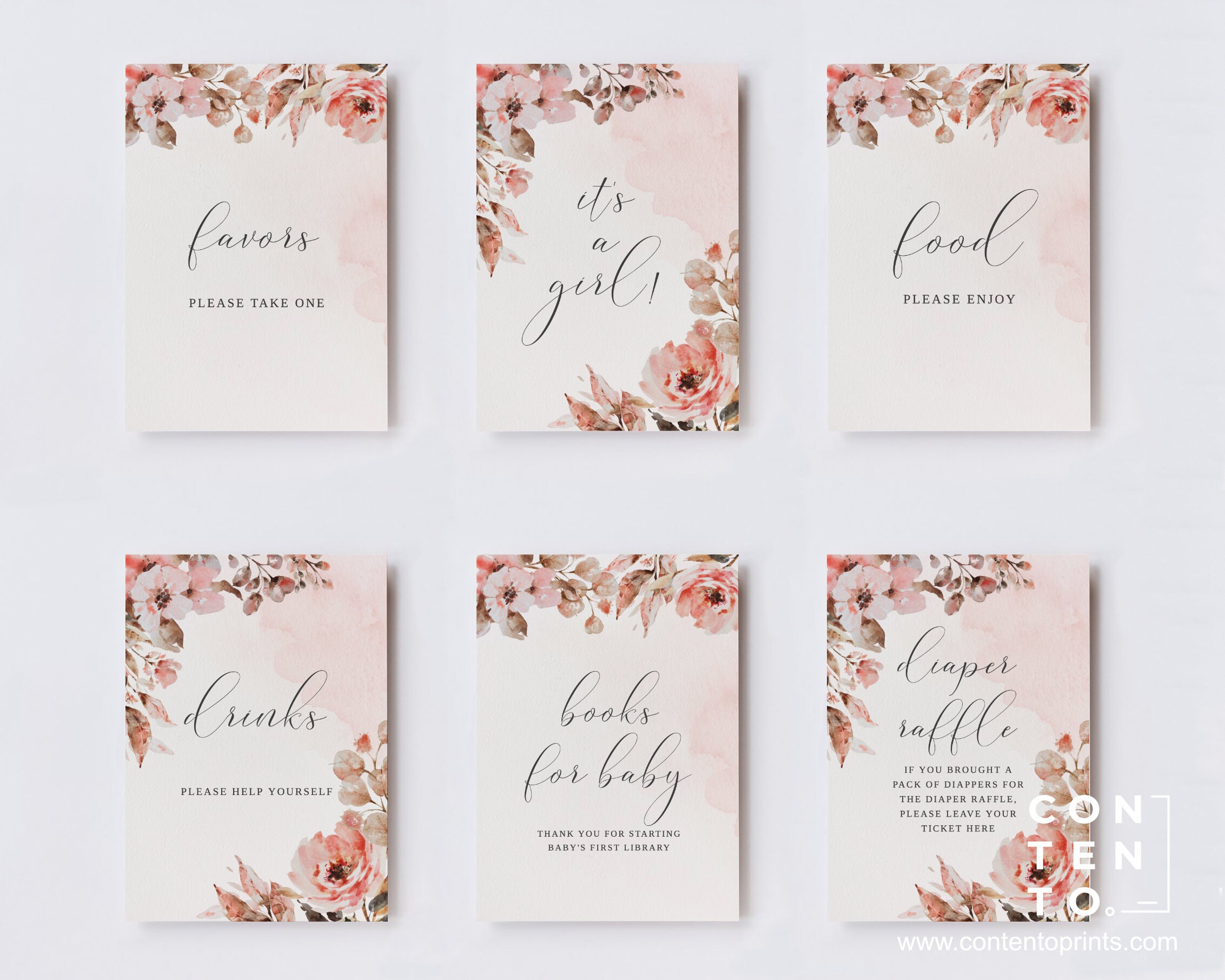 EDITABLE Floral Signs Bundle, Templates, 0025AA - Etsy