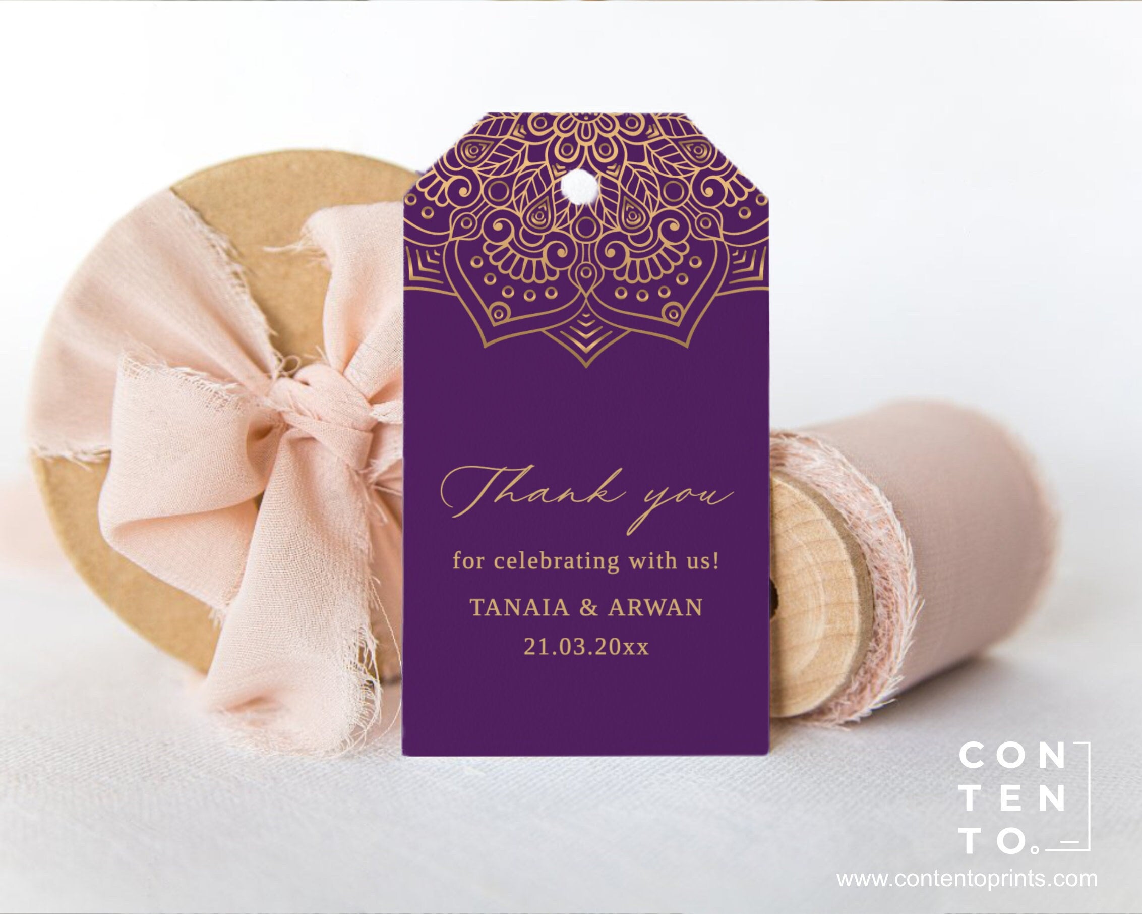EDITABLE Mandala Favor Tag Template, 0026AA - Etsy