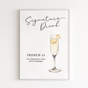 EDITABLE | French 75 Bar Sign Template, 0042AA - Etsy