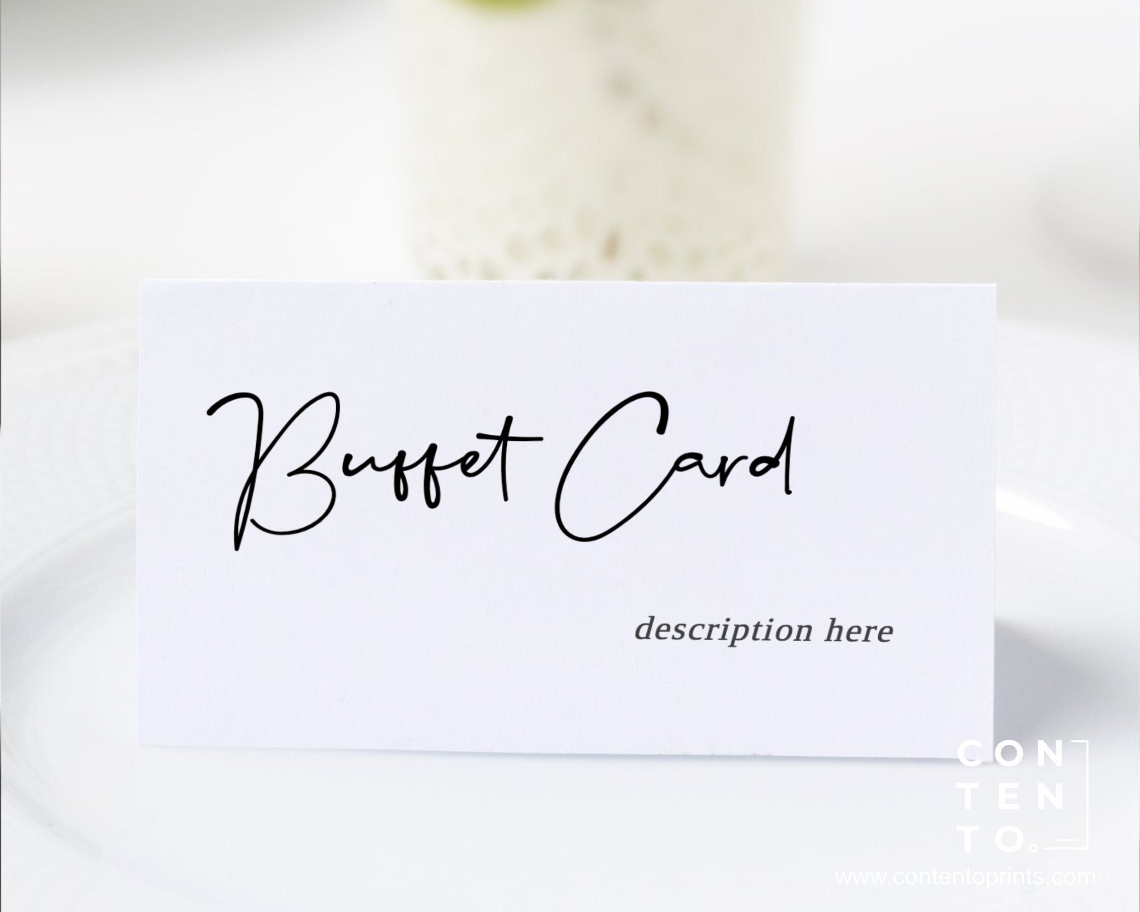 EDITABLE Minimalist Buffet Card Template, 0001AA - Etsy