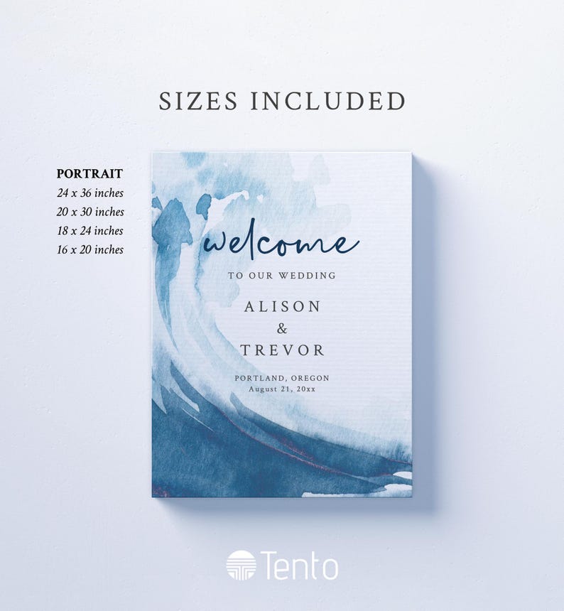 EDITABLE | Ocean Welcome Sign Template, 0012AA - Etsy
