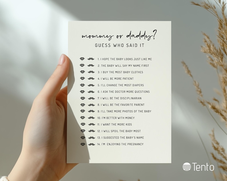 EDITABLE | Minimalist Who Said It Game Template, 0001AA - Etsy