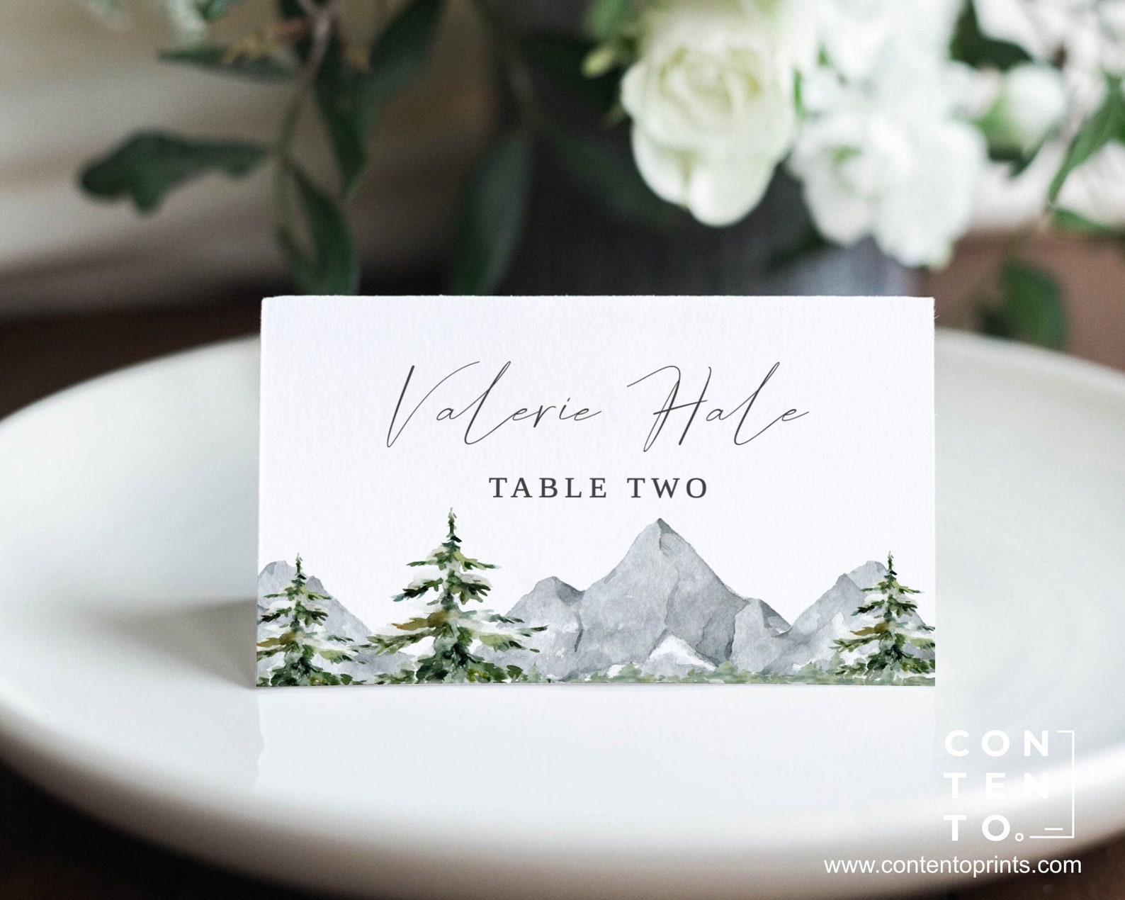 EDITABLE Mountain Place Card Template 0018AA - Etsy