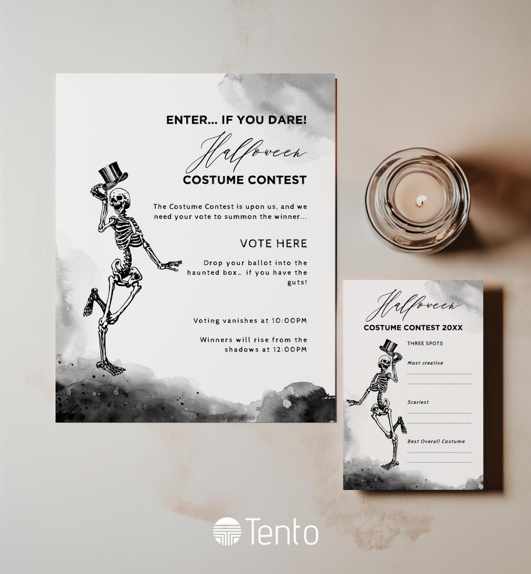 EDITABLE | Costume Contest Sign and Ballot Cards, Template, 0027AA - Etsy