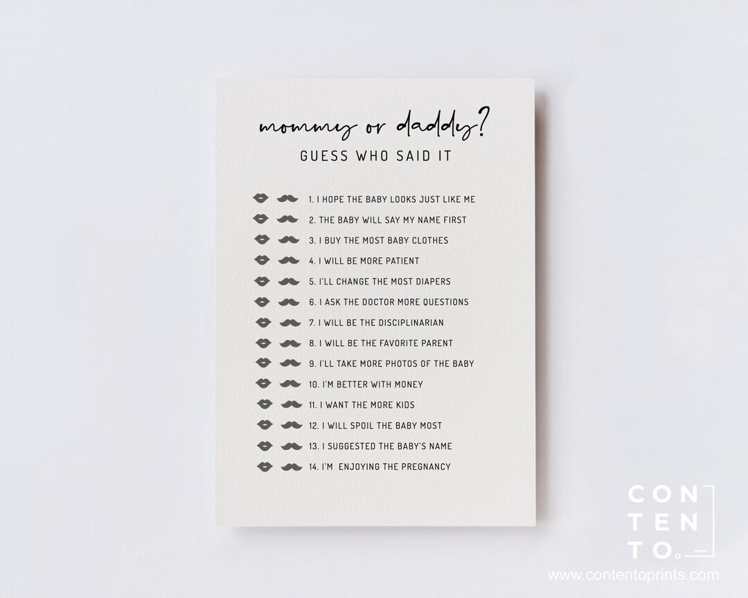 EDITABLE Minimalist Who Said It Game Template 0001AA - Etsy