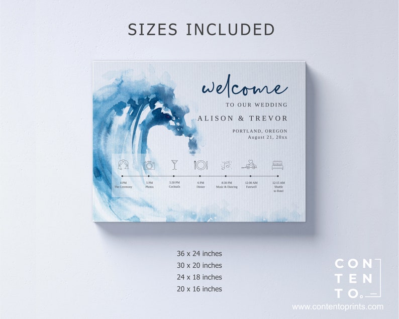 EDITABLE Ocean Wedding Timeline Sign Welcome Sign Template - Etsy