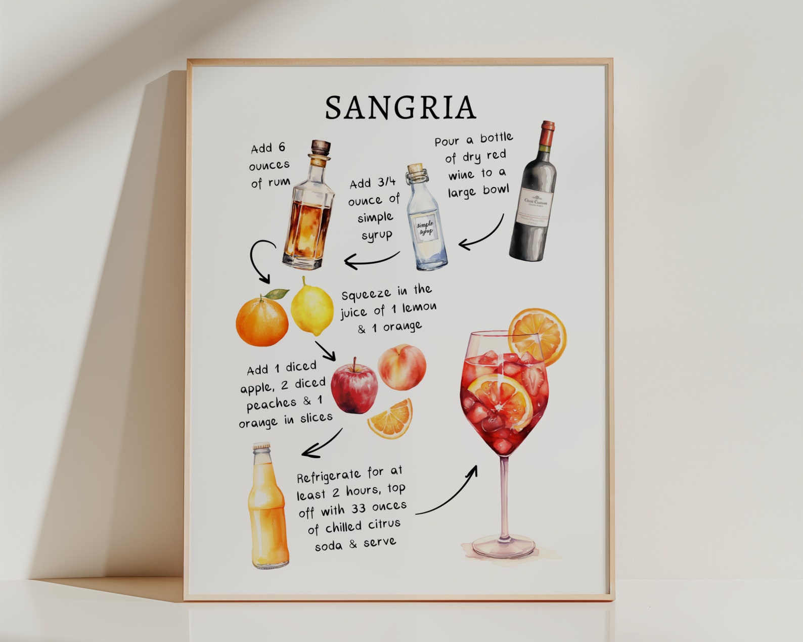 EDITABLE | Sangria Bar Sign Template, 0042AA - Etsy