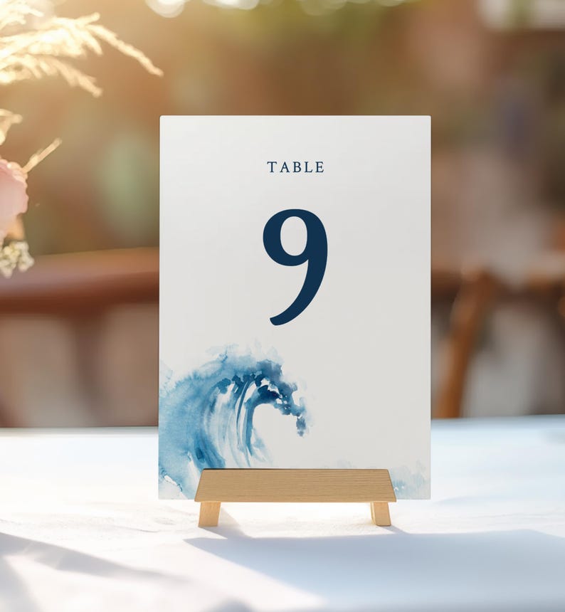 EDITABLE | Ocean Table Number Template, 0012AA - Etsy