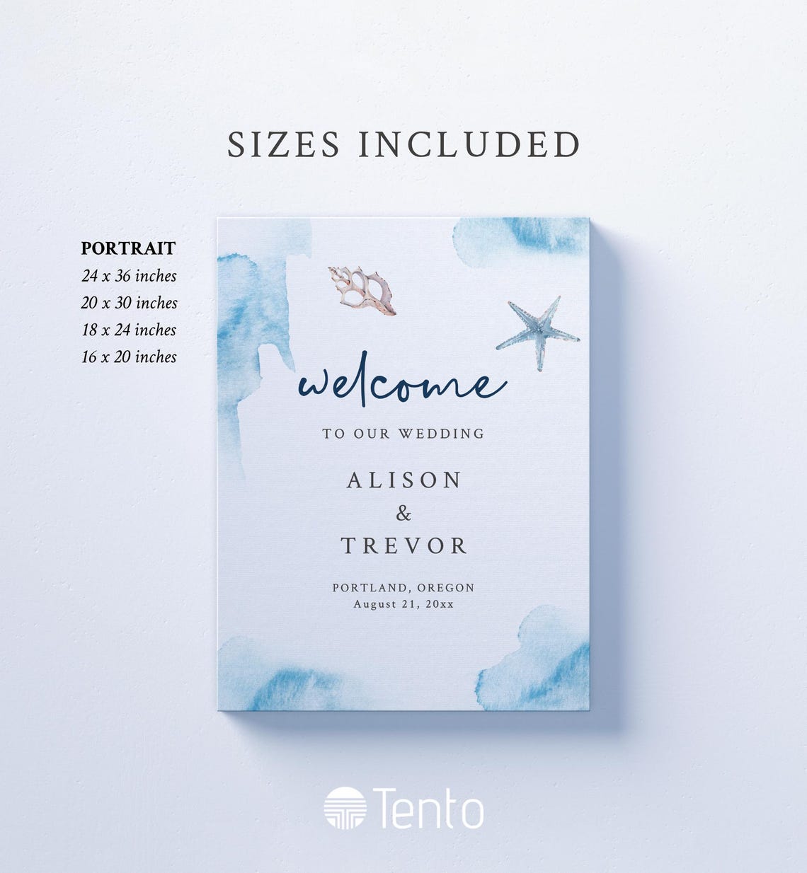 EDITABLE | Ocean Welcome Sign Template, 0012AA - Etsy