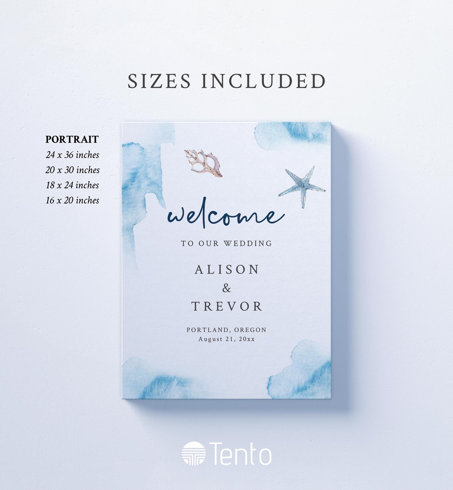 EDITABLE | Ocean Welcome Sign Template, 0012AA - Etsy