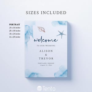 EDITABLE | Ocean Welcome Sign Template, 0012AA - Etsy