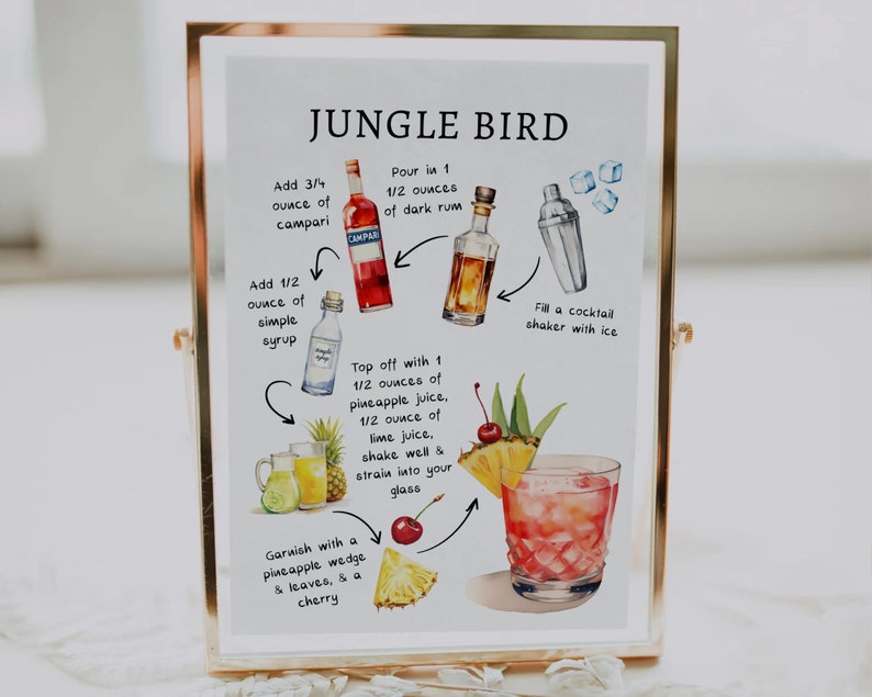 EDITABLE Jungle Bird Bar Sign Template, 0042AA - Etsy